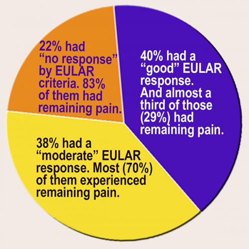 REMAINING PAIN study pie chart EULAR response | Rheumatoid Arthritis ...